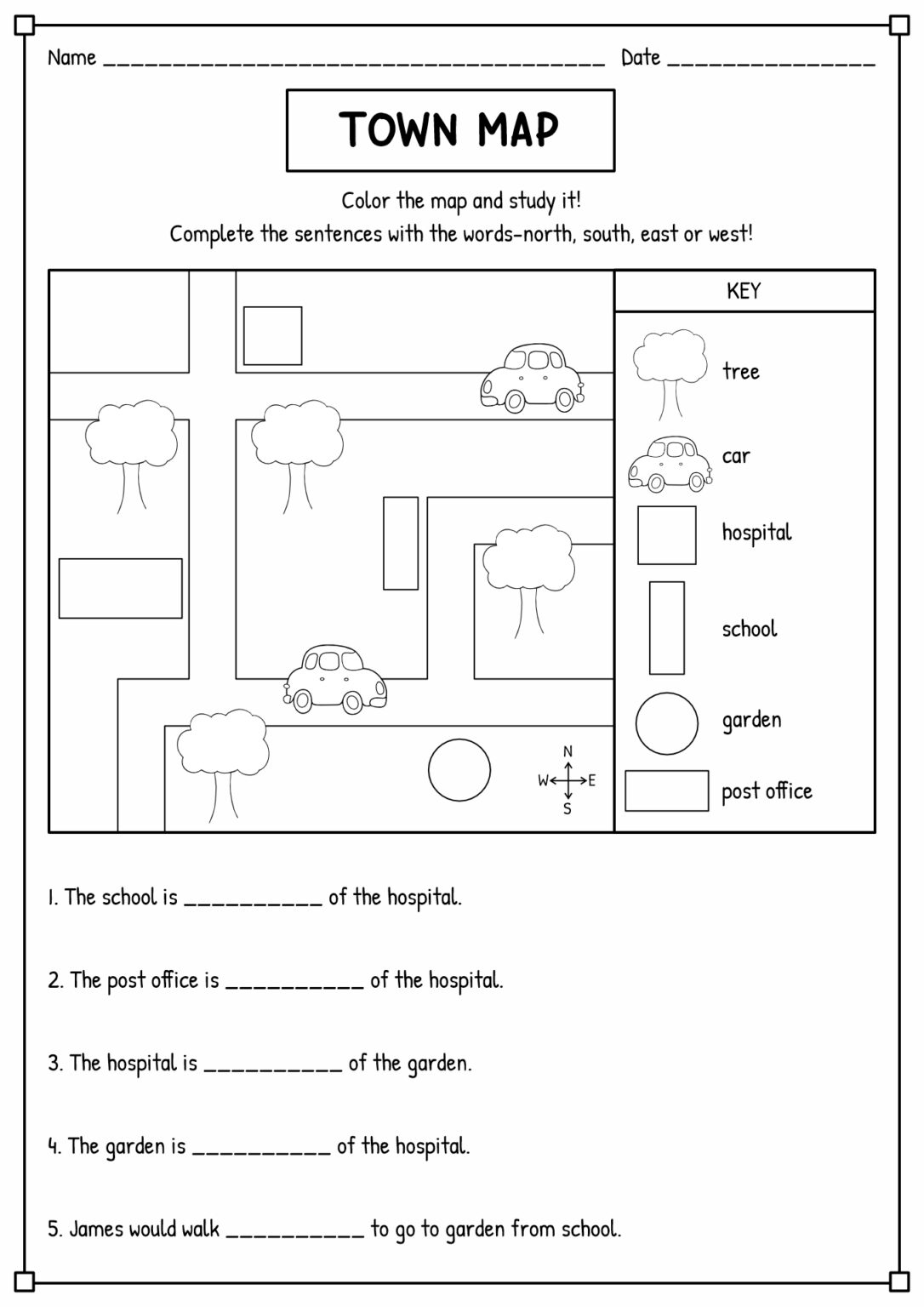 Free Kindergarten Map Skills Worksheets - Worksheets Template Free