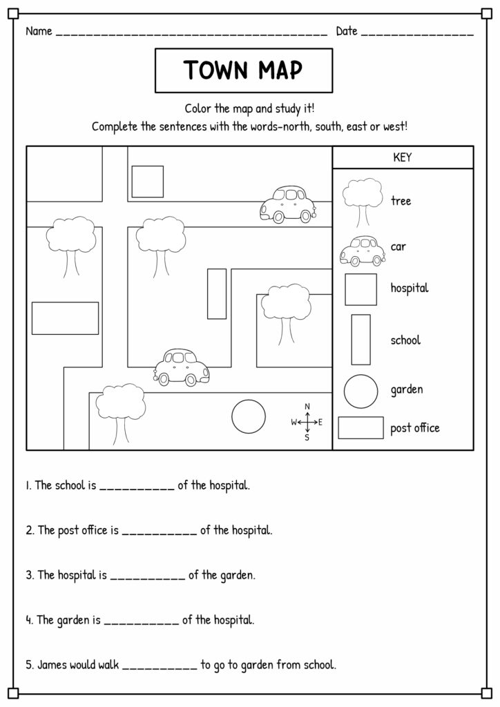 Free Kindergarten Map Skills Worksheets - Worksheets Template Free
