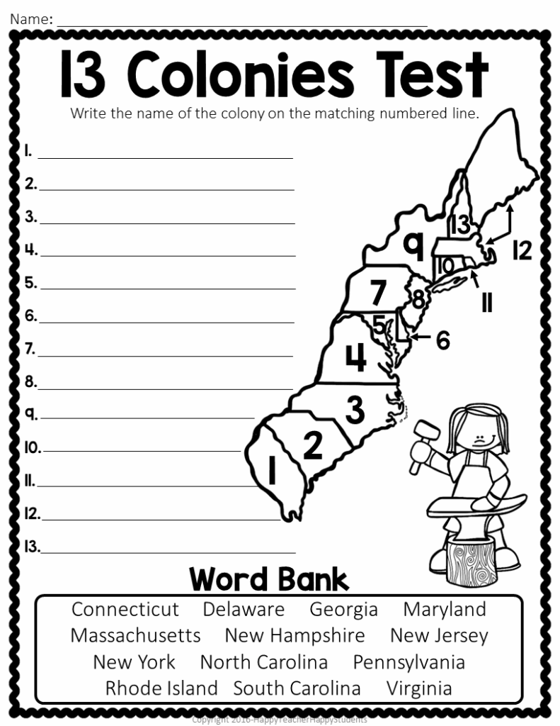 Free Printable Colonial America Worksheets - Worksheets Template Free