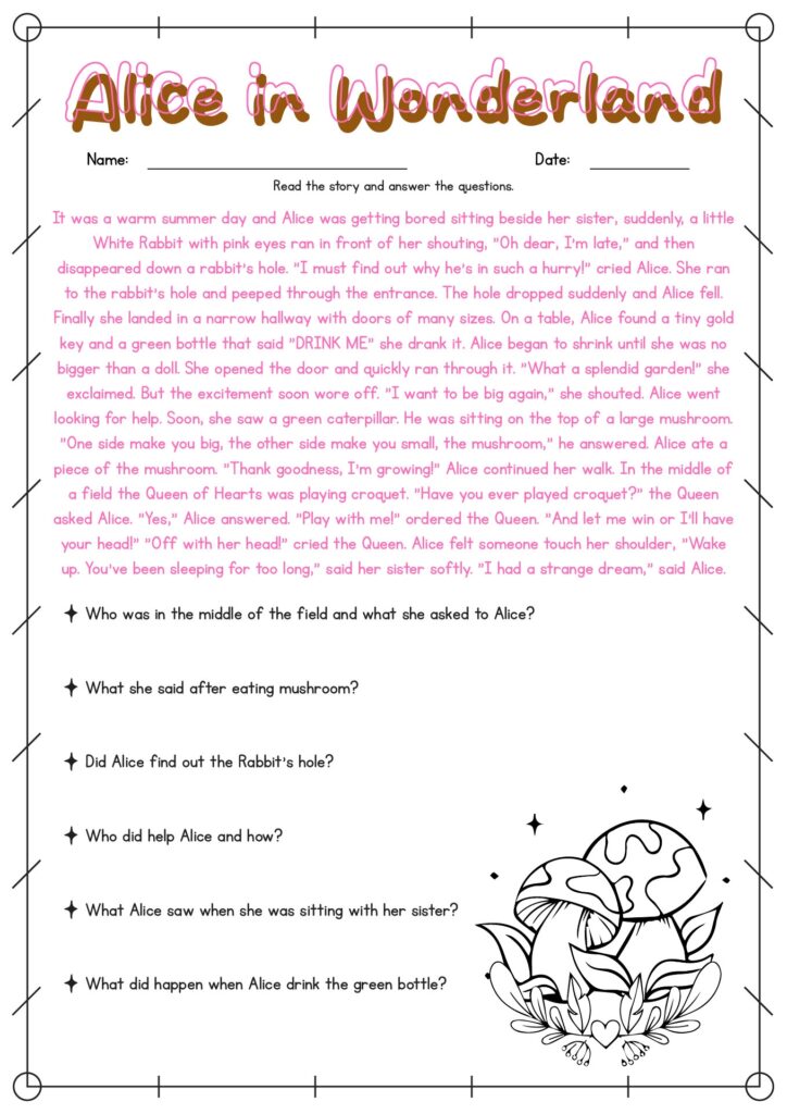 4th Grade Fun Reading Comprehension Worksheets - Worksheets Template Free