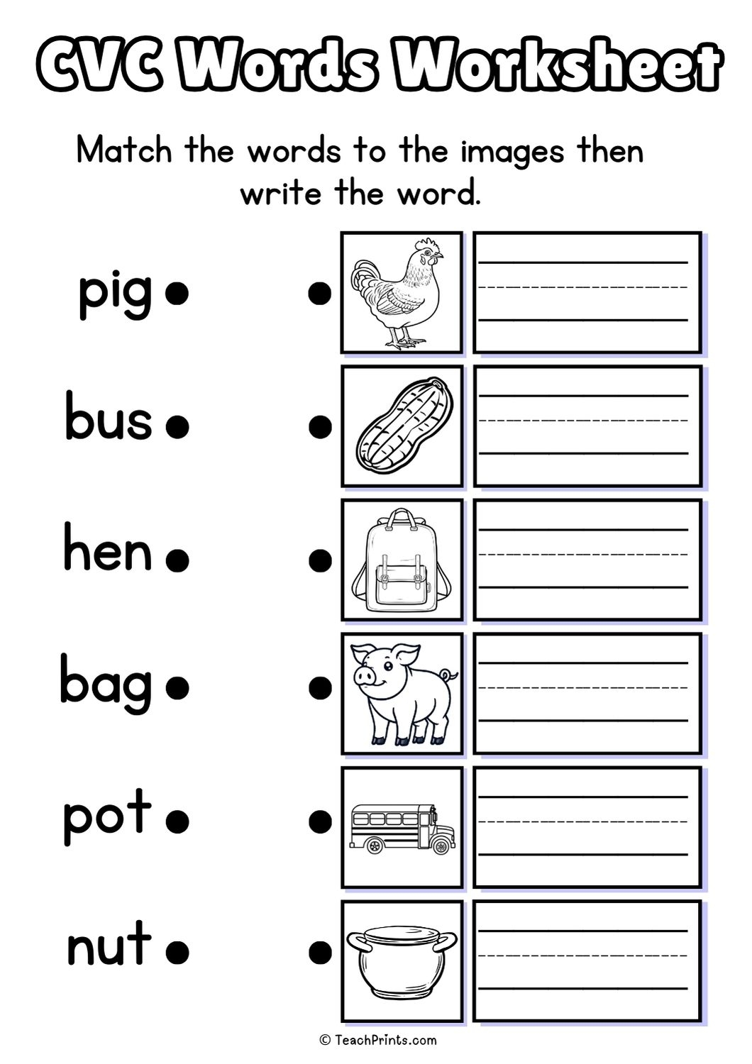 Cvc Words For Kindergarten Worksheets - Worksheets Template Free