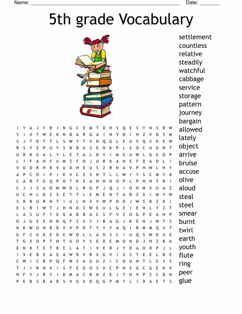 Free Printable Fifth Grade Vocabulary Worksheets - Worksheets Template Free