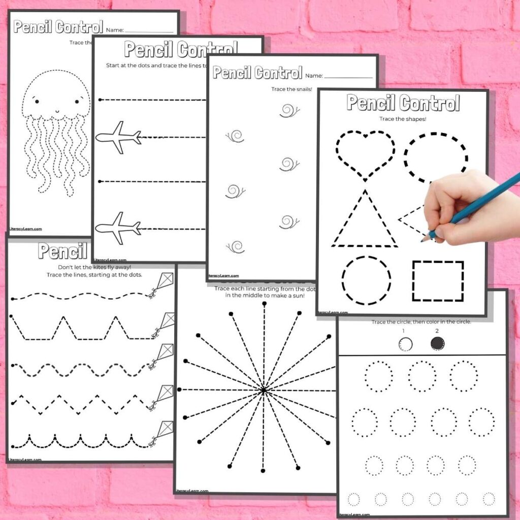 Printable Strokes Worksheets For Kindergarten - Worksheets Template Free