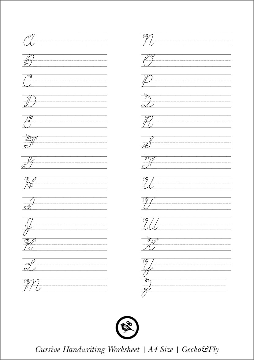 Free Cursive Handwriting Worksheets Printable - Worksheets Template Free