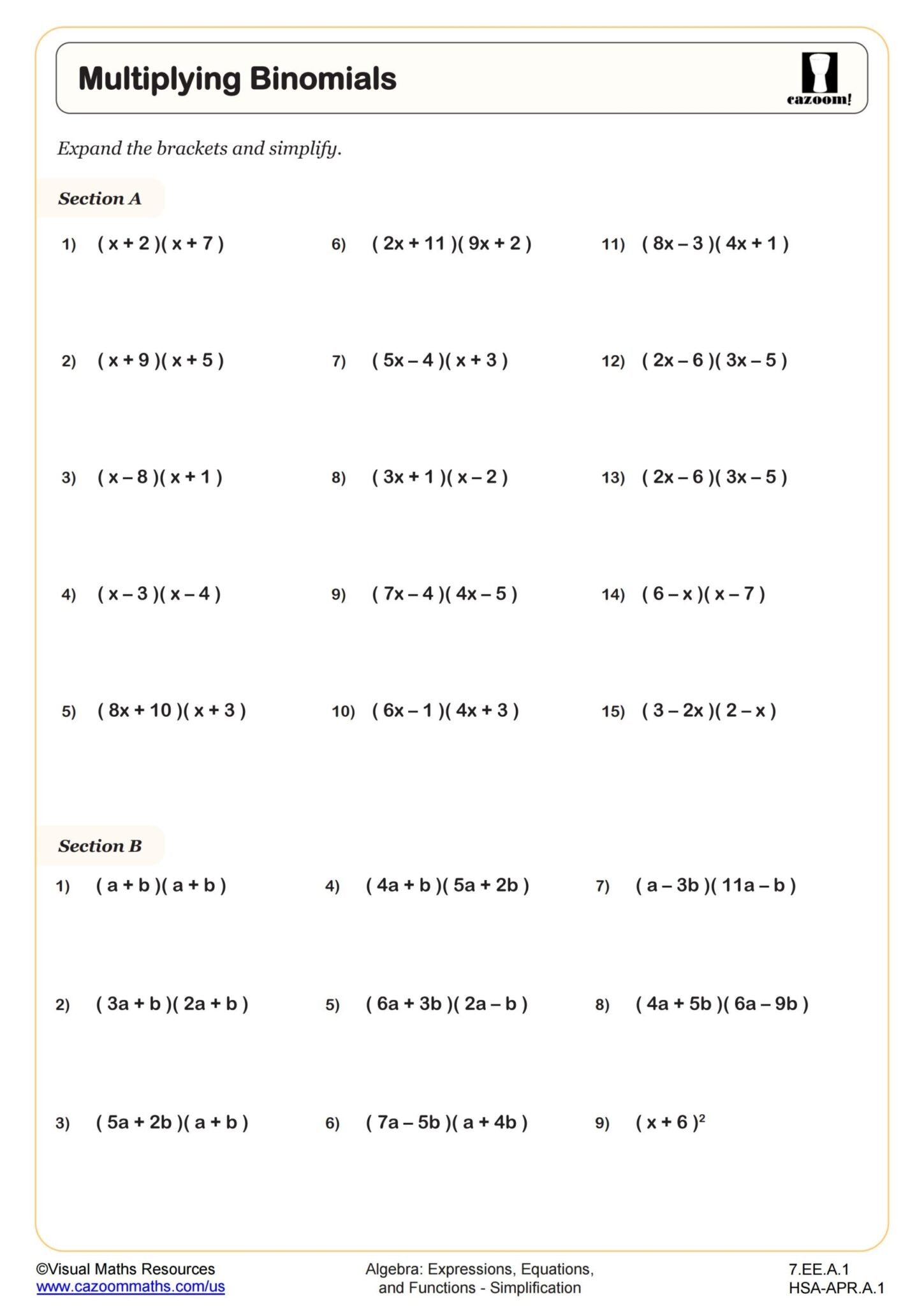 7th Grade Advanced Math Worksheets - Worksheets Template Free