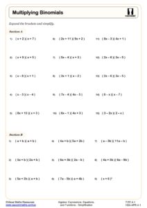 7th Grade Advanced Math Worksheets - Worksheets Template Free