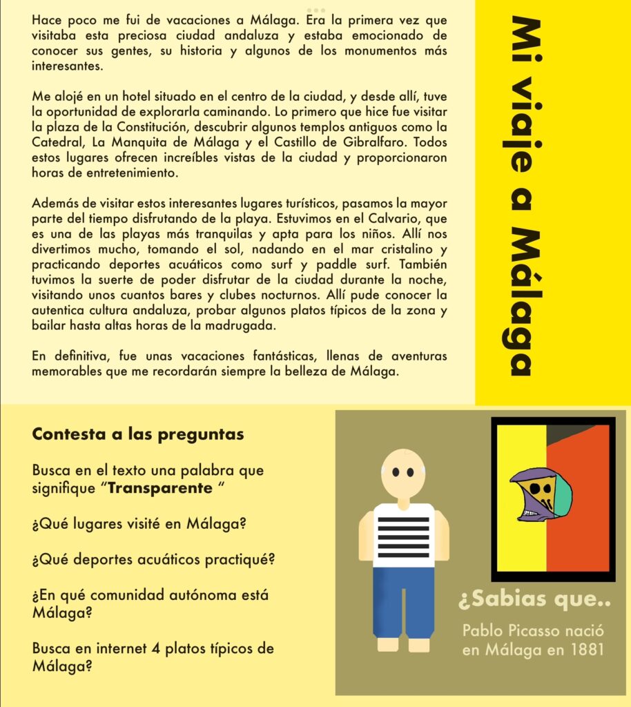 Spanish Reading Comprehension Worksheets - Worksheets Template Free