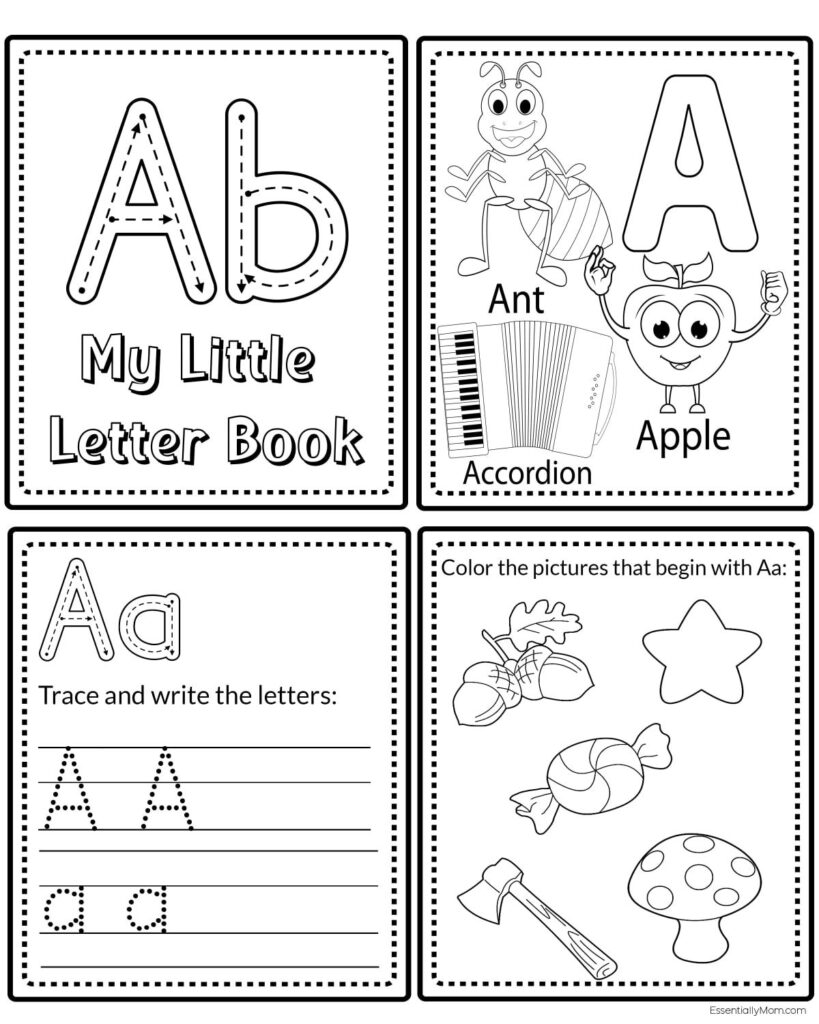 Alphabet Book Printable Preschool - Worksheets Template Free