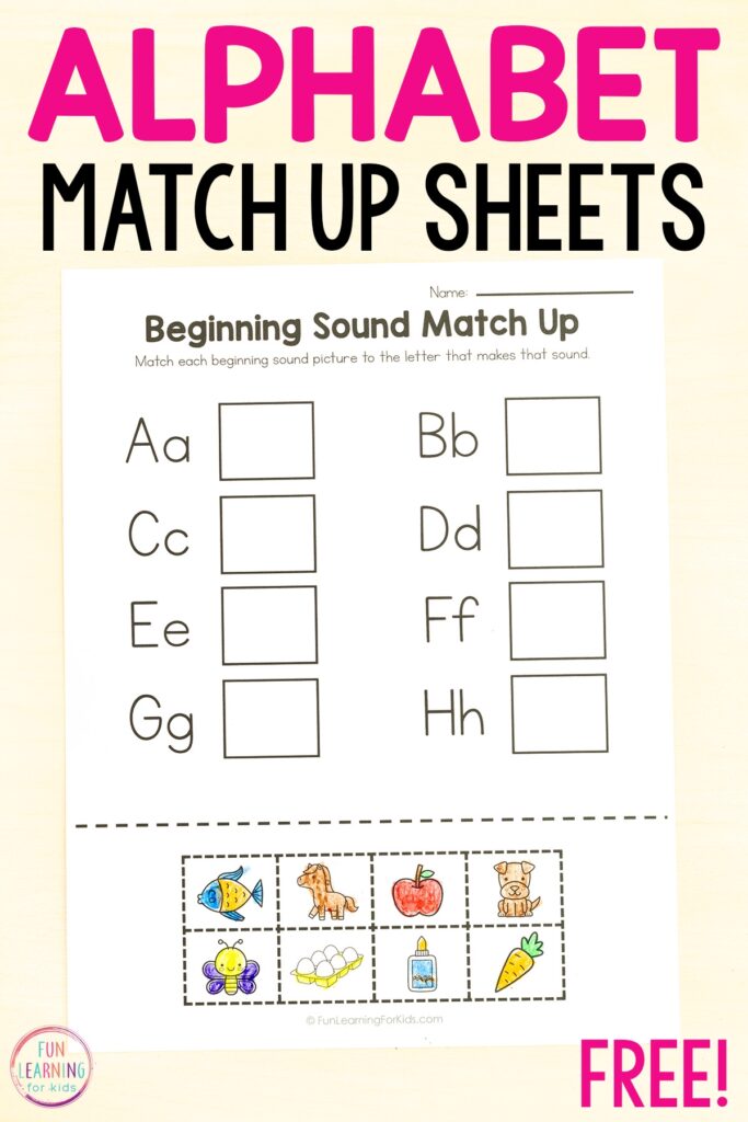 Alphabet Match Up Worksheet - Worksheets Template Free