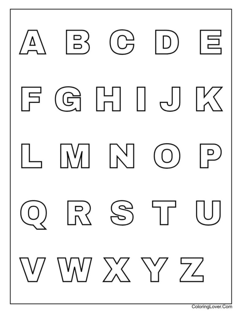Coloring Worksheets Alphabet - Worksheets Template Free