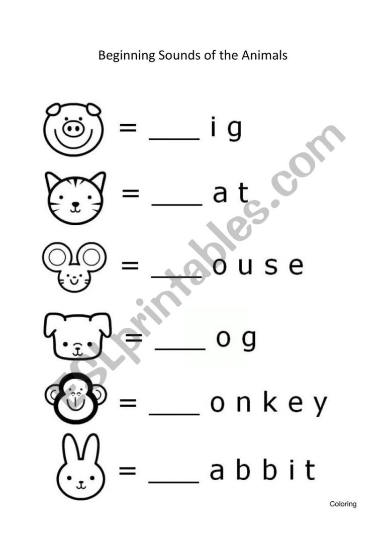 Animal Sounds Free Printable Worksheets - Worksheets Template Free
