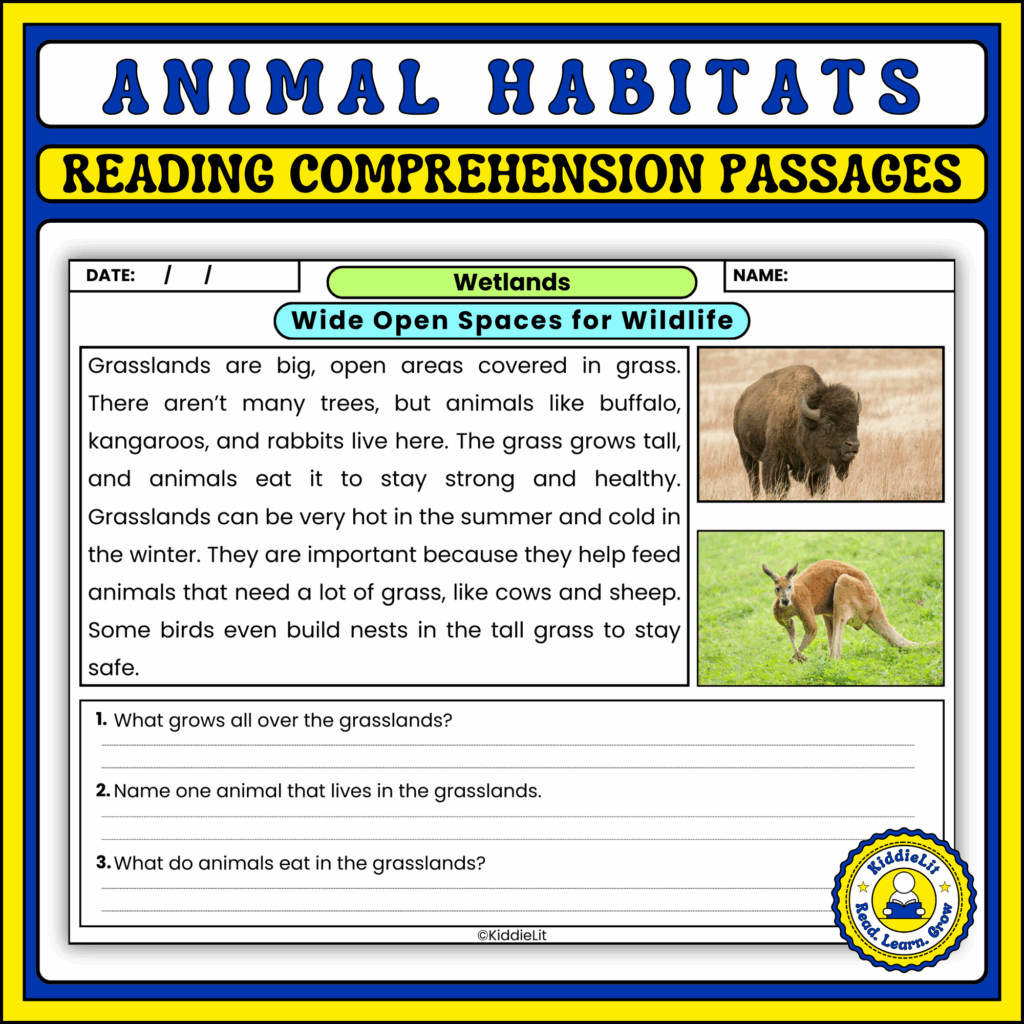 Animal Habitats Reading Comprehension Worksheet - Worksheets Template Free