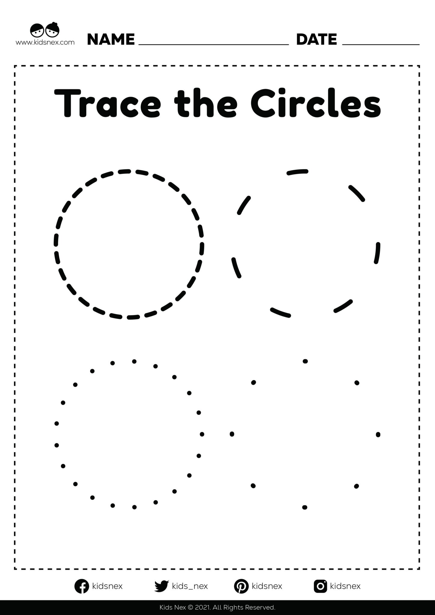 Free Printable Circle Tracing Worksheets - Worksheets Template Free