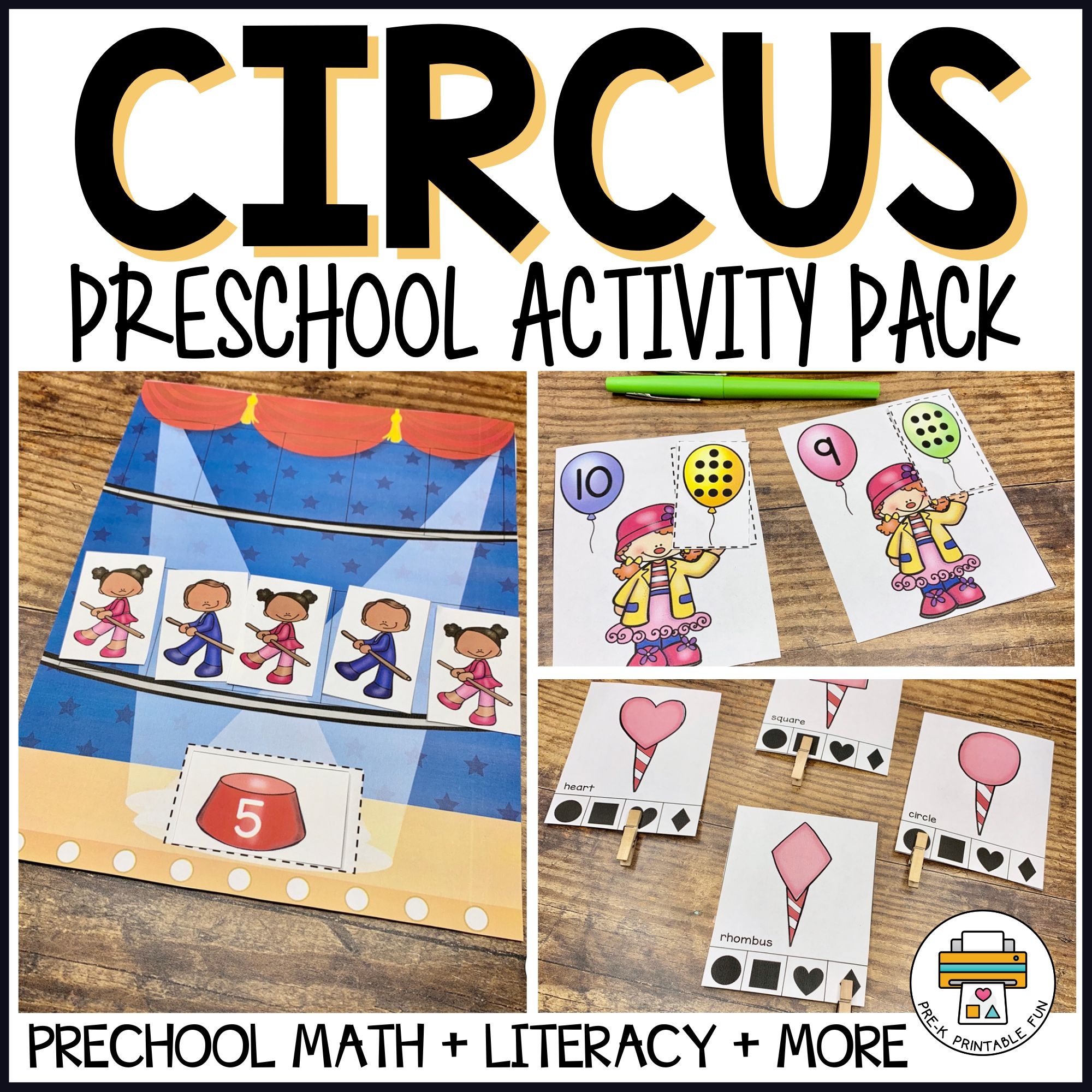 Circus Printable Pack For Preschool - Worksheets Template Free