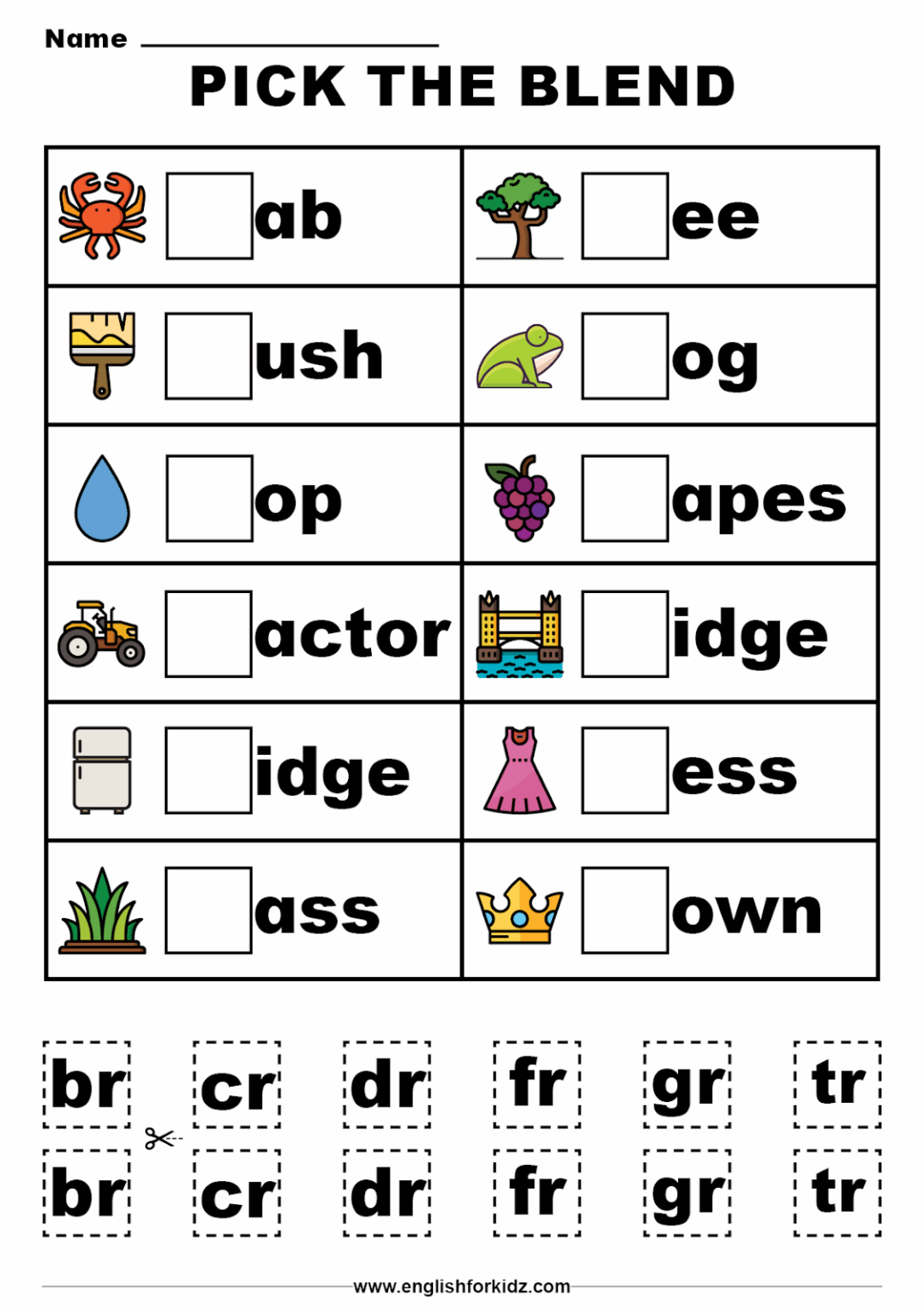 Free Printable Blend Worksheets - Worksheets Template Free