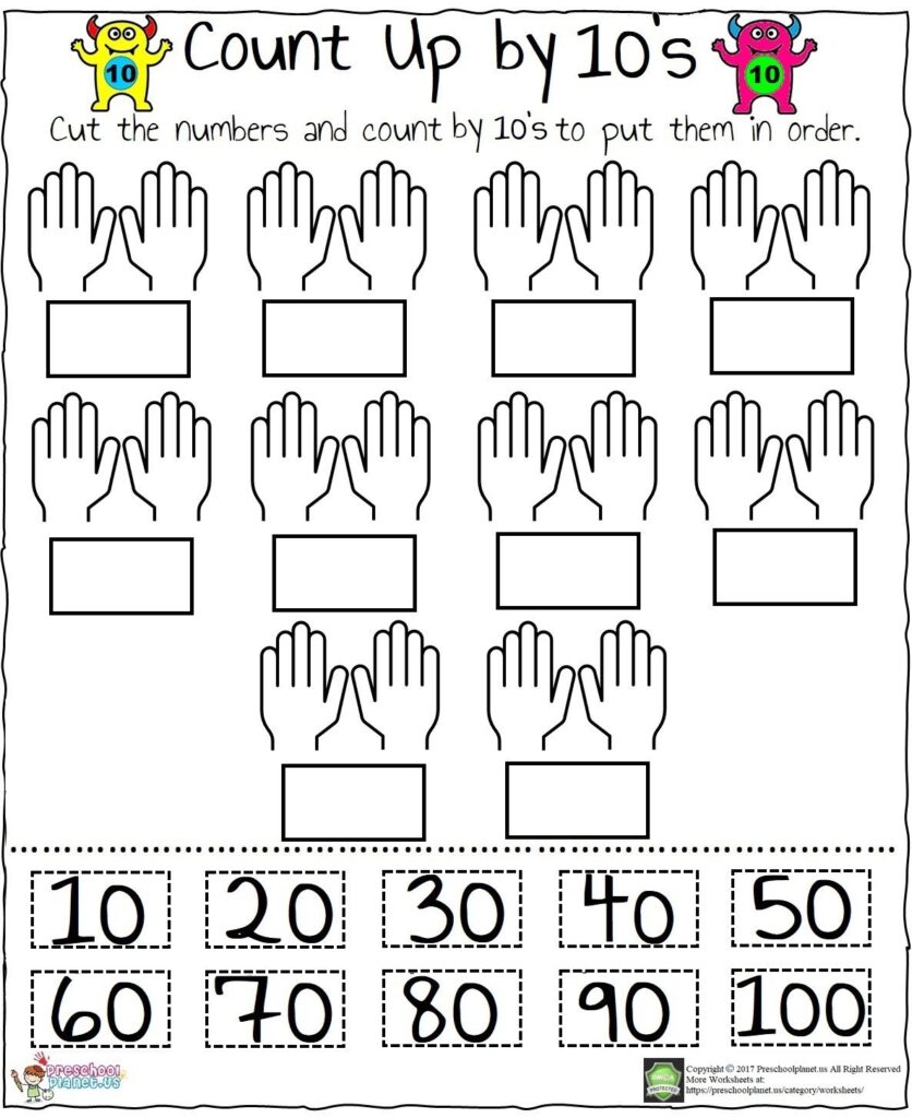 Free Printable Counting By Tens Worksheets - Worksheets Template Free