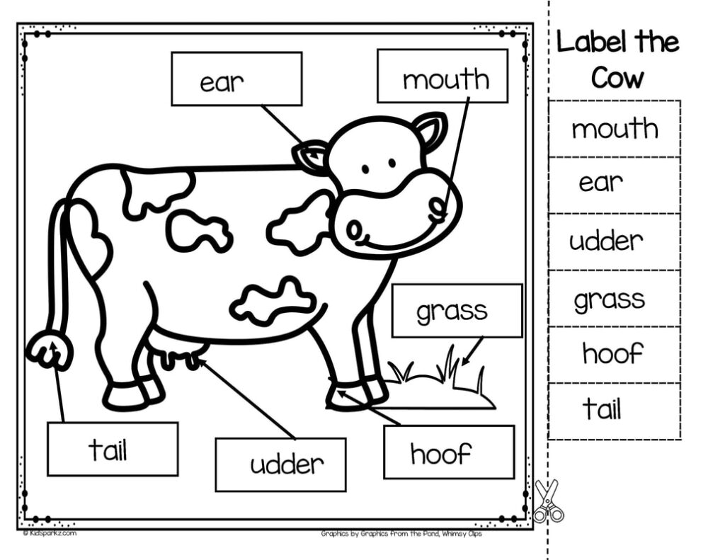 Cow Preschool Printables - Worksheets Template Free
