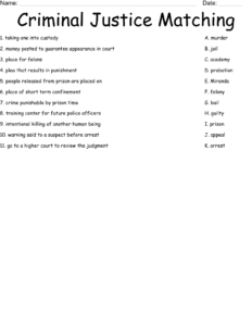 Free Printable Criminal Justice Worksheets - Worksheets Template Free