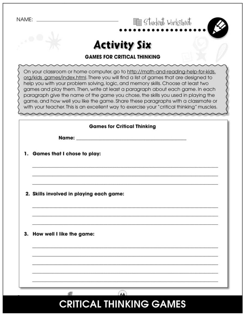 Critical Thinking Reading Comprehension Worksheets - Worksheets ...