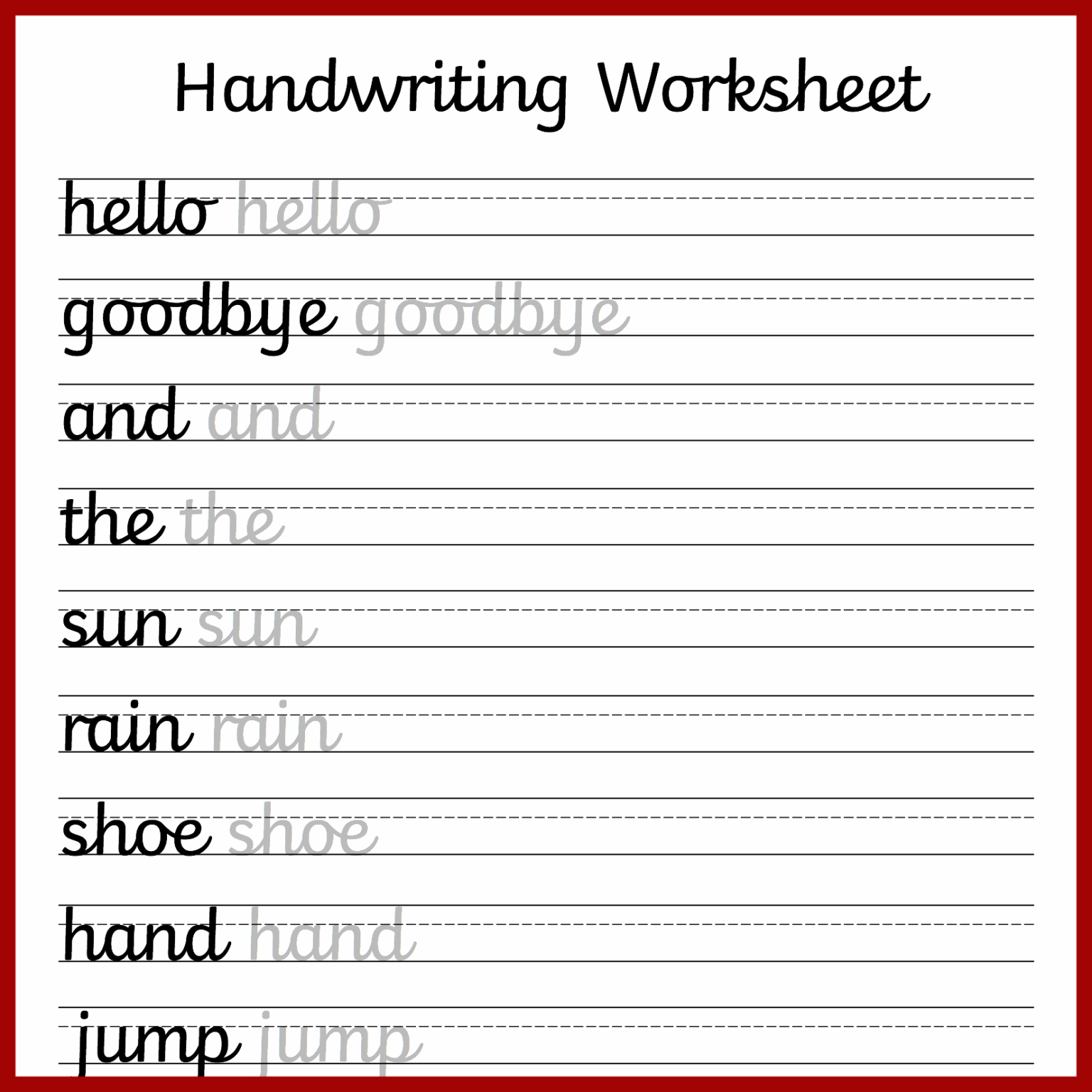 Cursive Handwriting Worksheets Free Printable - Worksheets Template Free