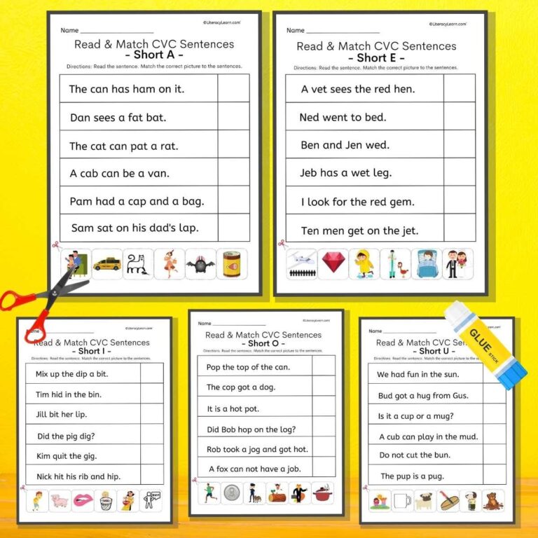 Free Printable Cvc Sentences Worksheets - Worksheets Template Free