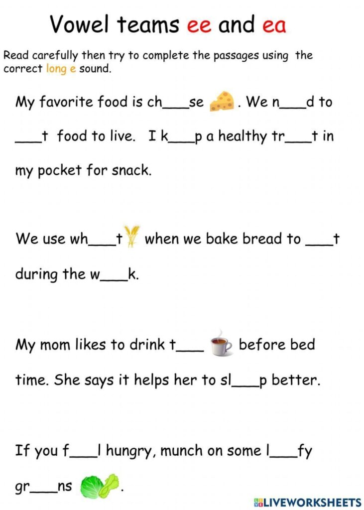 Free Printable Ee And Ea Worksheets - Worksheets Template Free