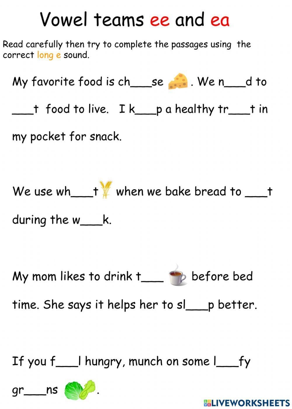 Free Printable Ee And Ea Worksheets - Worksheets Template Free