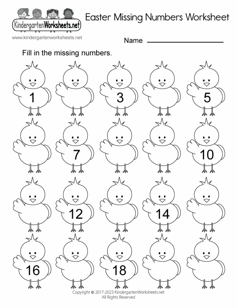 Free Missing Number Worksheets For Kindergarten - Worksheets Template Free