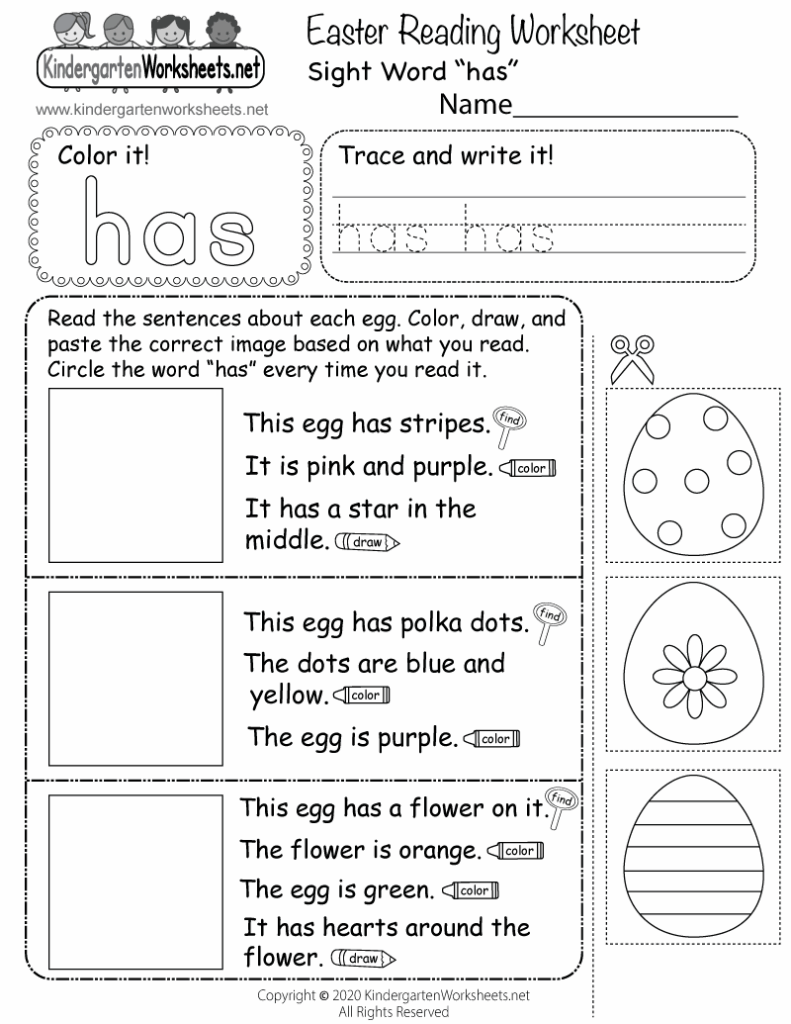 Free Printable Easter Reading Comprehension Worksheets - Worksheets ...