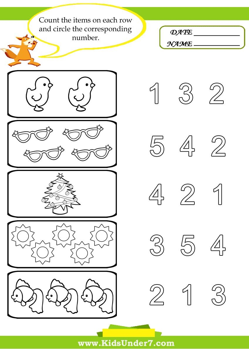 Free Counting Printables For Preschool - Worksheets Template Free