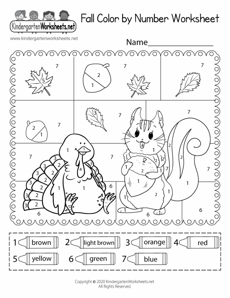 Fall Printable Worksheets Kindergarten - Worksheets Template Free