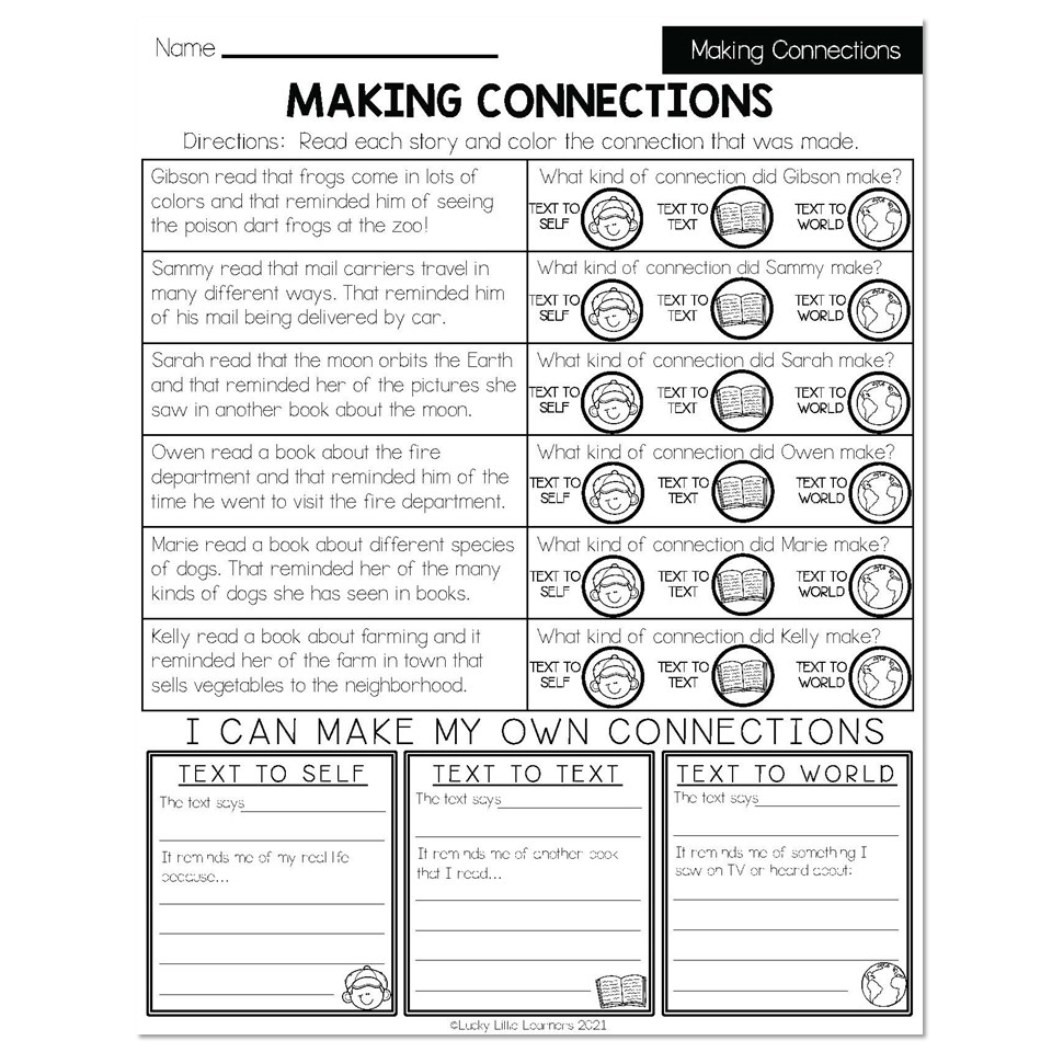 Free Printable Making Connections Worksheets - Worksheets Template Free