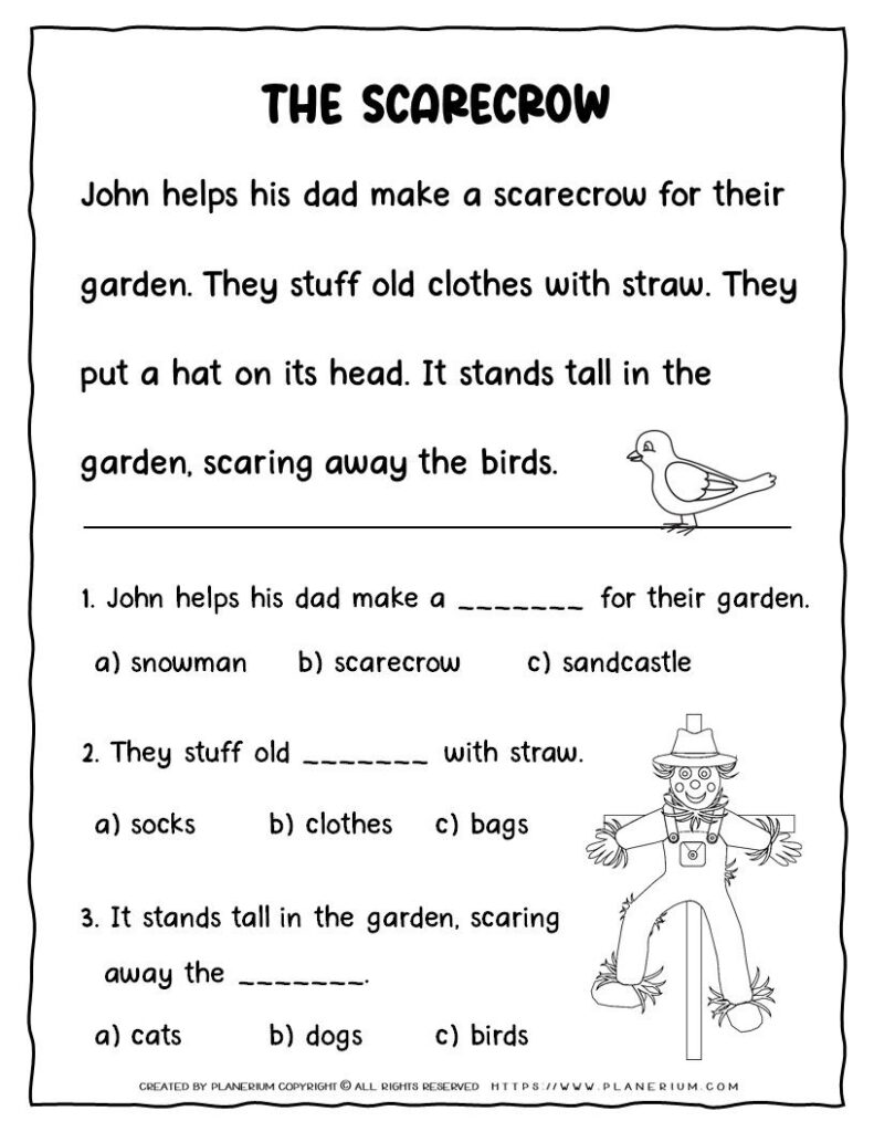 Fall Reading Comprehension Worksheets - Worksheets Template Free