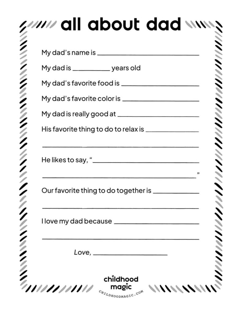 Father’s Day Worksheets Printable Free - Worksheets Template Free
