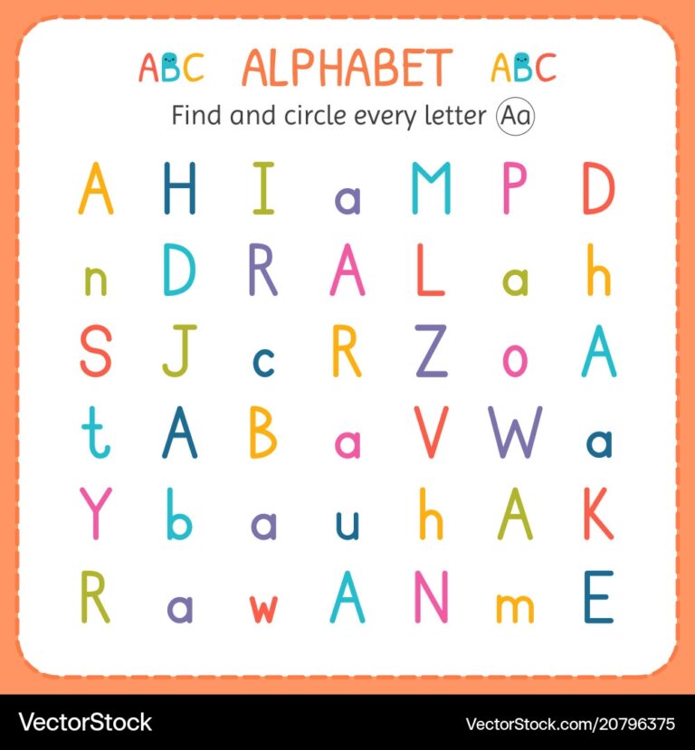 Circle The Alphabet Worksheets - Worksheets Template Free