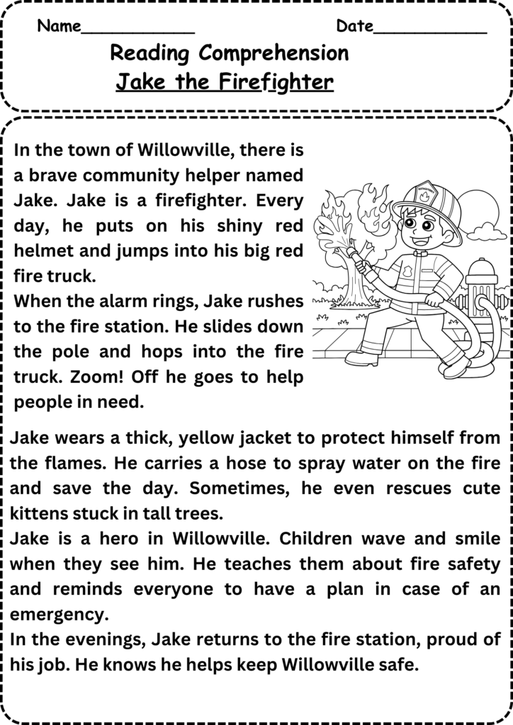 Fire Safety Reading Comprehension Worksheets - Worksheets Template Free