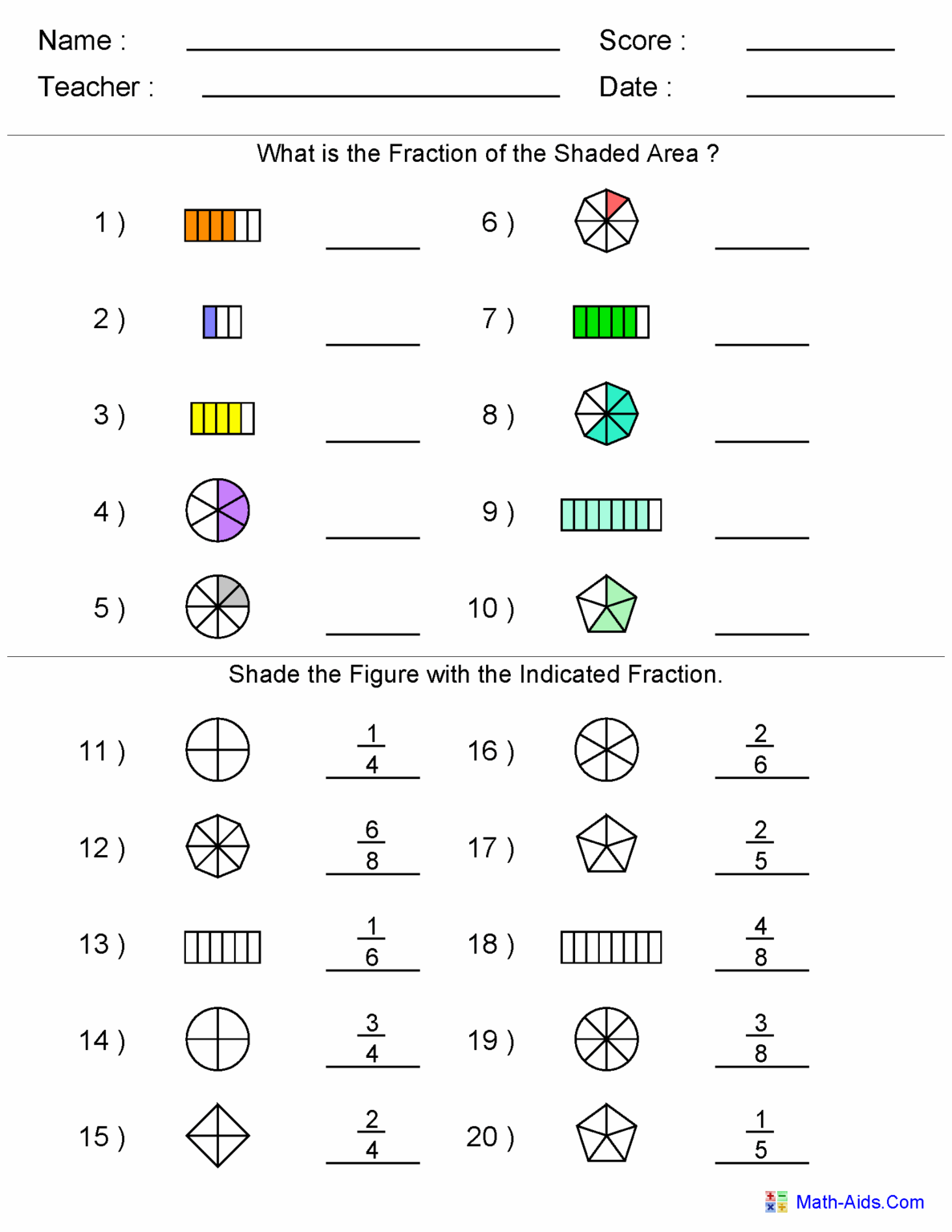 Free Printable Fraction Worksheets Ks2 - Worksheets Template Free