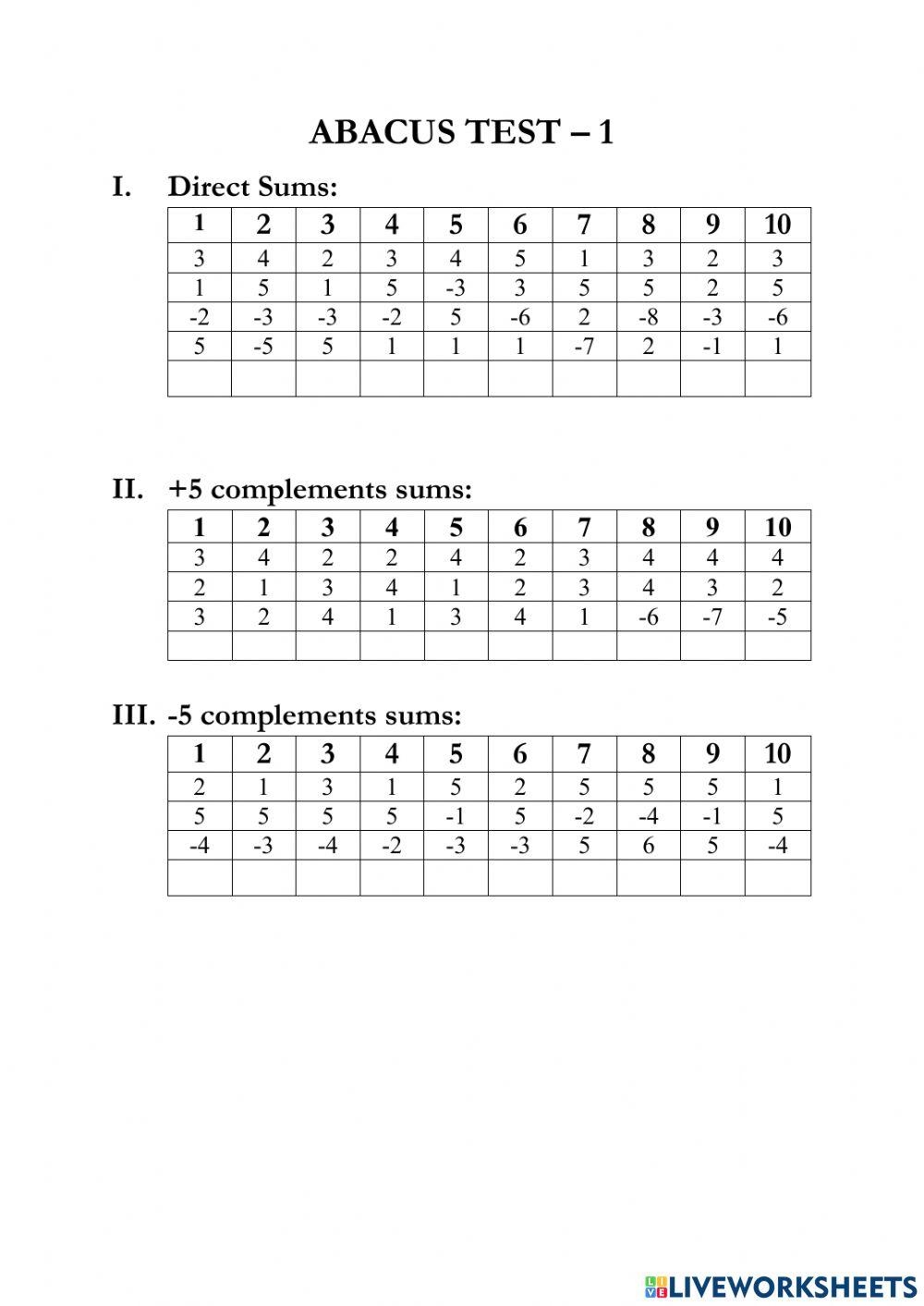 Free Printable Abacus Worksheets Level 2 - Worksheets Template Free