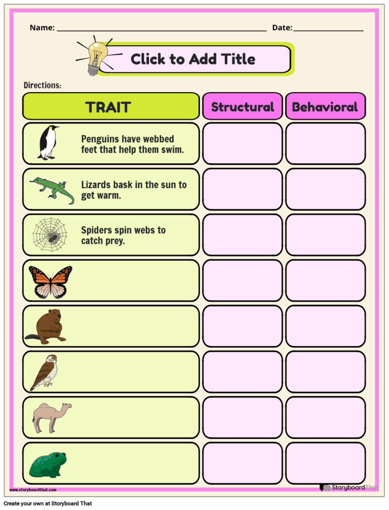 Free Printable Animal Adaptations Worksheets - Worksheets Template Free