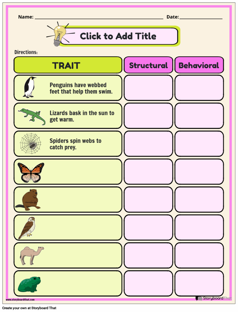 Free Printable Animal Adaptations Worksheets - Worksheets Template Free
