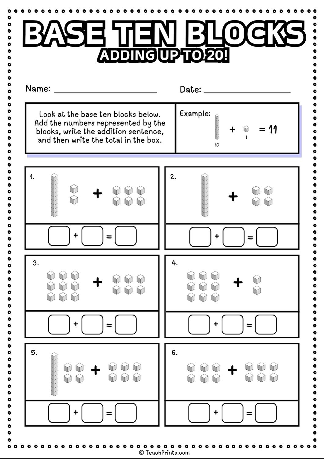 Free Printable Base Ten Block Worksheets - Worksheets Template Free
