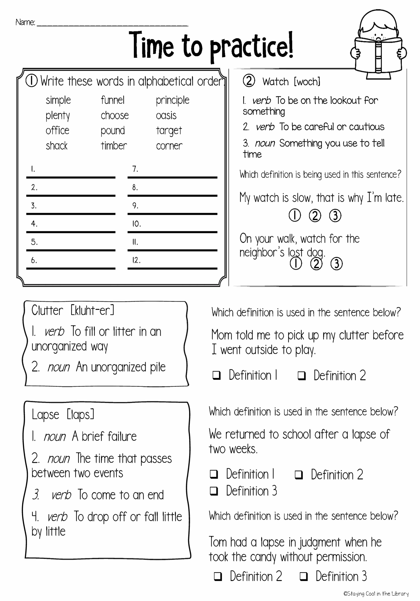 Free Printable Dictionary Skills Worksheet - Worksheets Template Free
