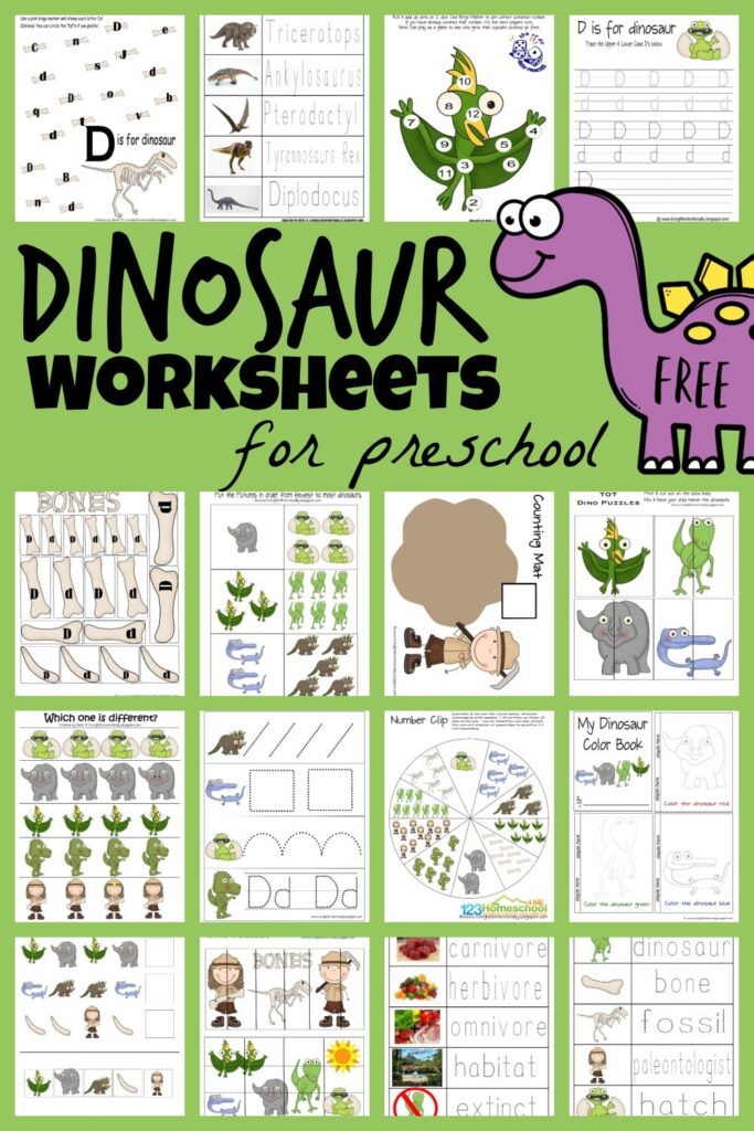 Free Preschool Dinosaur Theme Printables - Worksheets Template Free