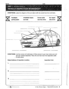Free Printable Drivers Education Worksheets - Worksheets Template Free