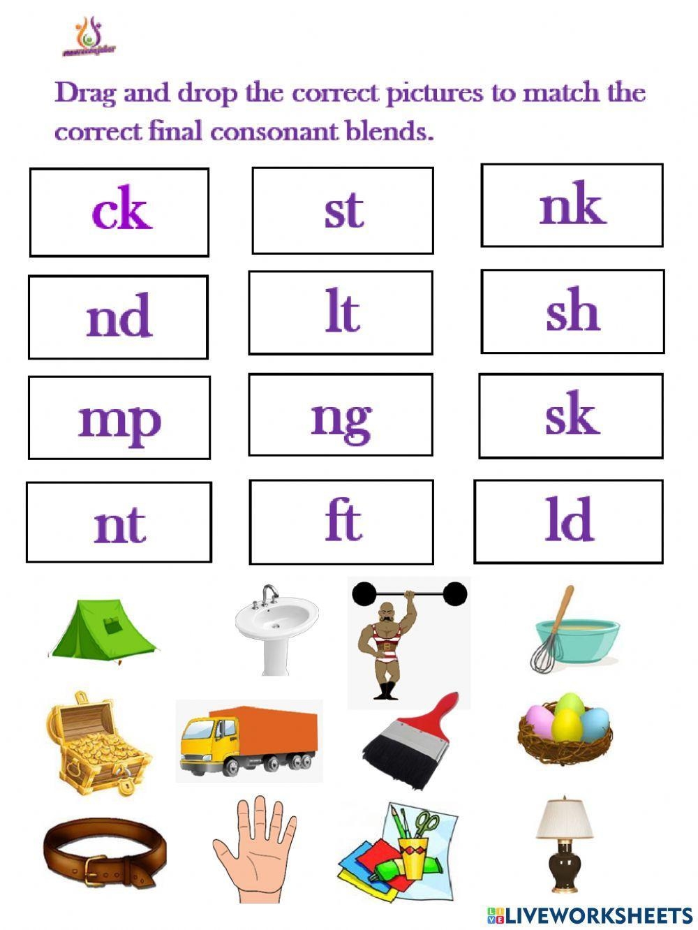 Final Consonant Preschool Free Printables - Worksheets Template Free