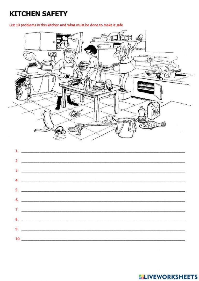 Free Printable Kitchen Safety Worksheets Pdf - Worksheets Template Free