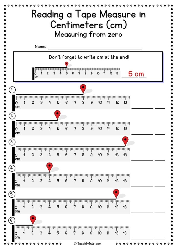 Free Printable Tape Measure Worksheets - Worksheets Template Free