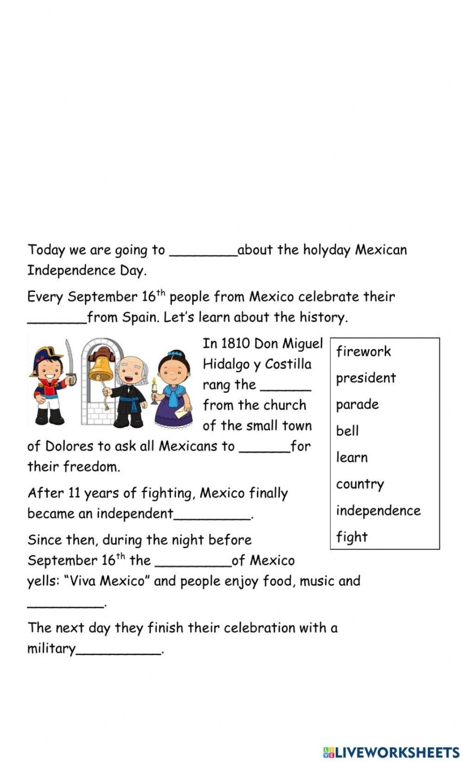 Free Printable Mexican Independence Day Worksheets - Worksheets ...
