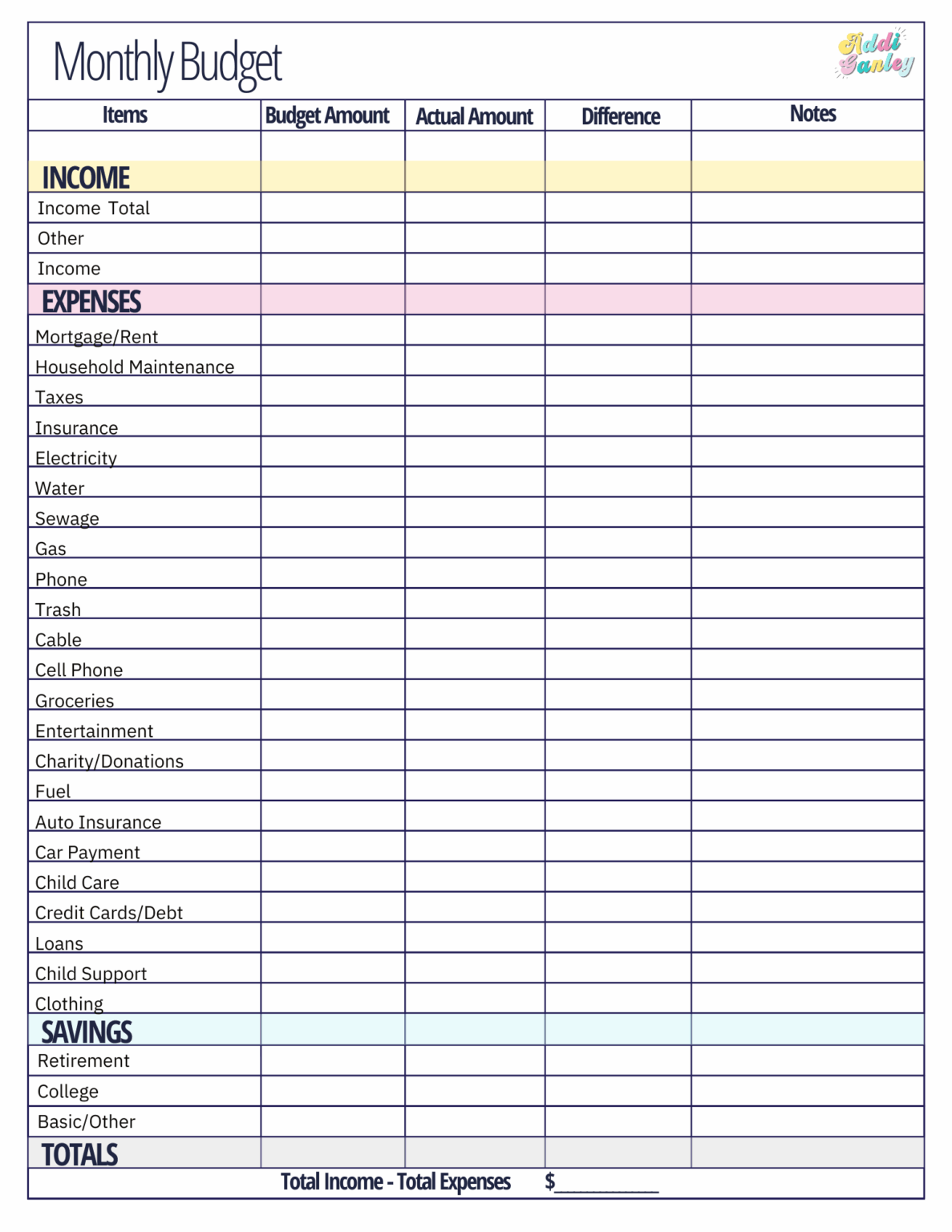 Free Monthly Bills Worksheet Printable - Worksheets Template Free