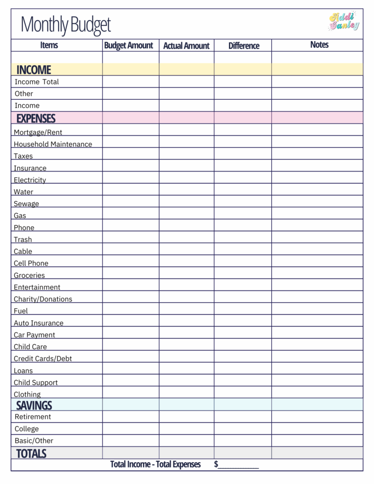 Free Monthly Bills Worksheet Printable - Worksheets Template Free